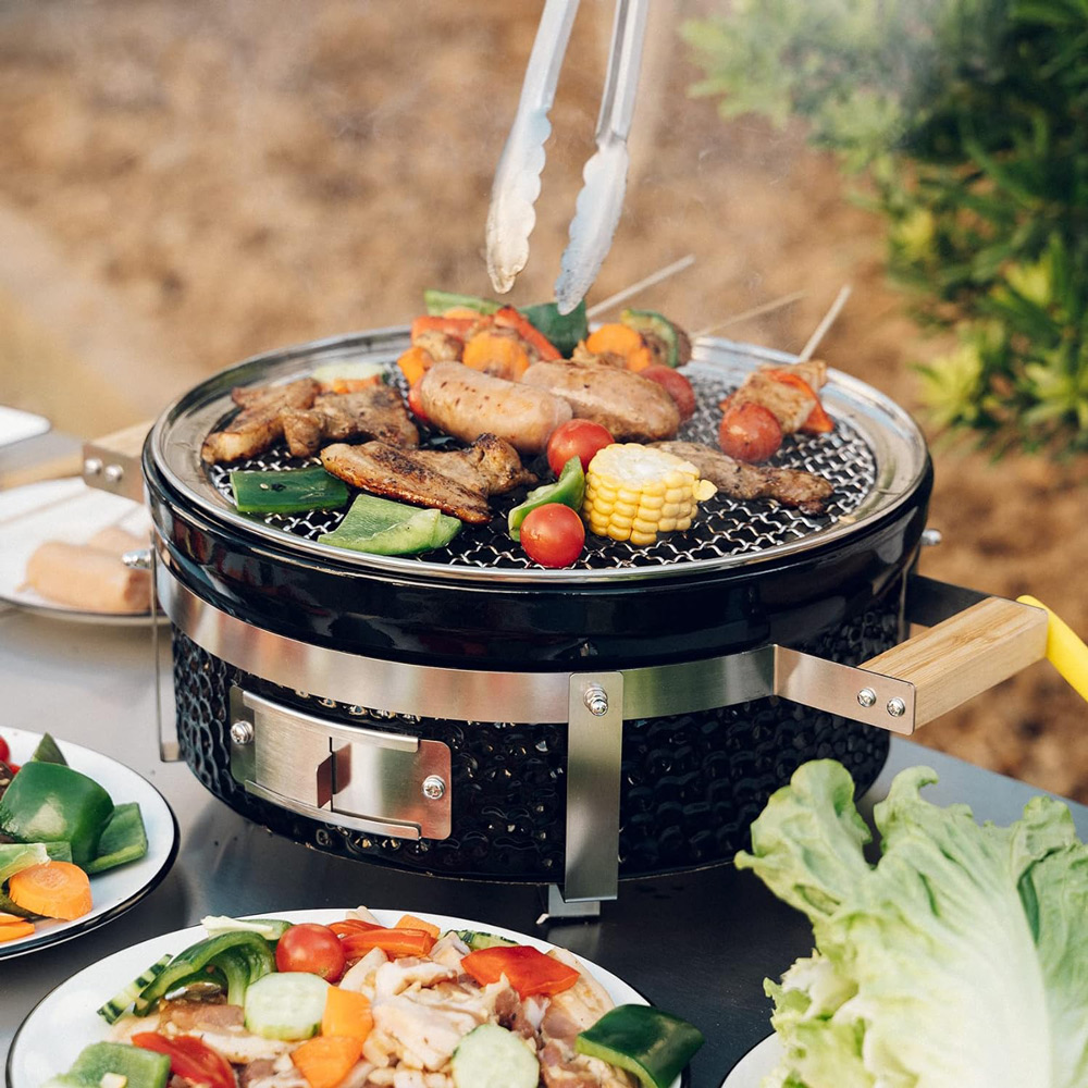Japanese Table Top Ceramic Round Hibachi Grill